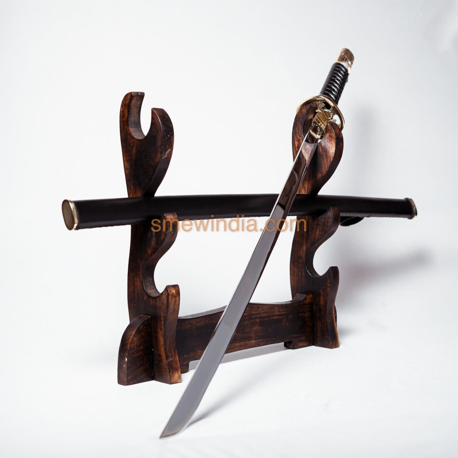 Buy Black Katana With Hexagonal Star Tsuba - SMEWIndia